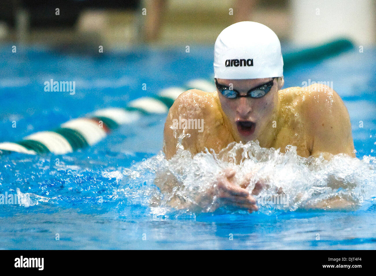Eastern Michigan freshman Jacob Hanson swims the butterfly stroke leg ...