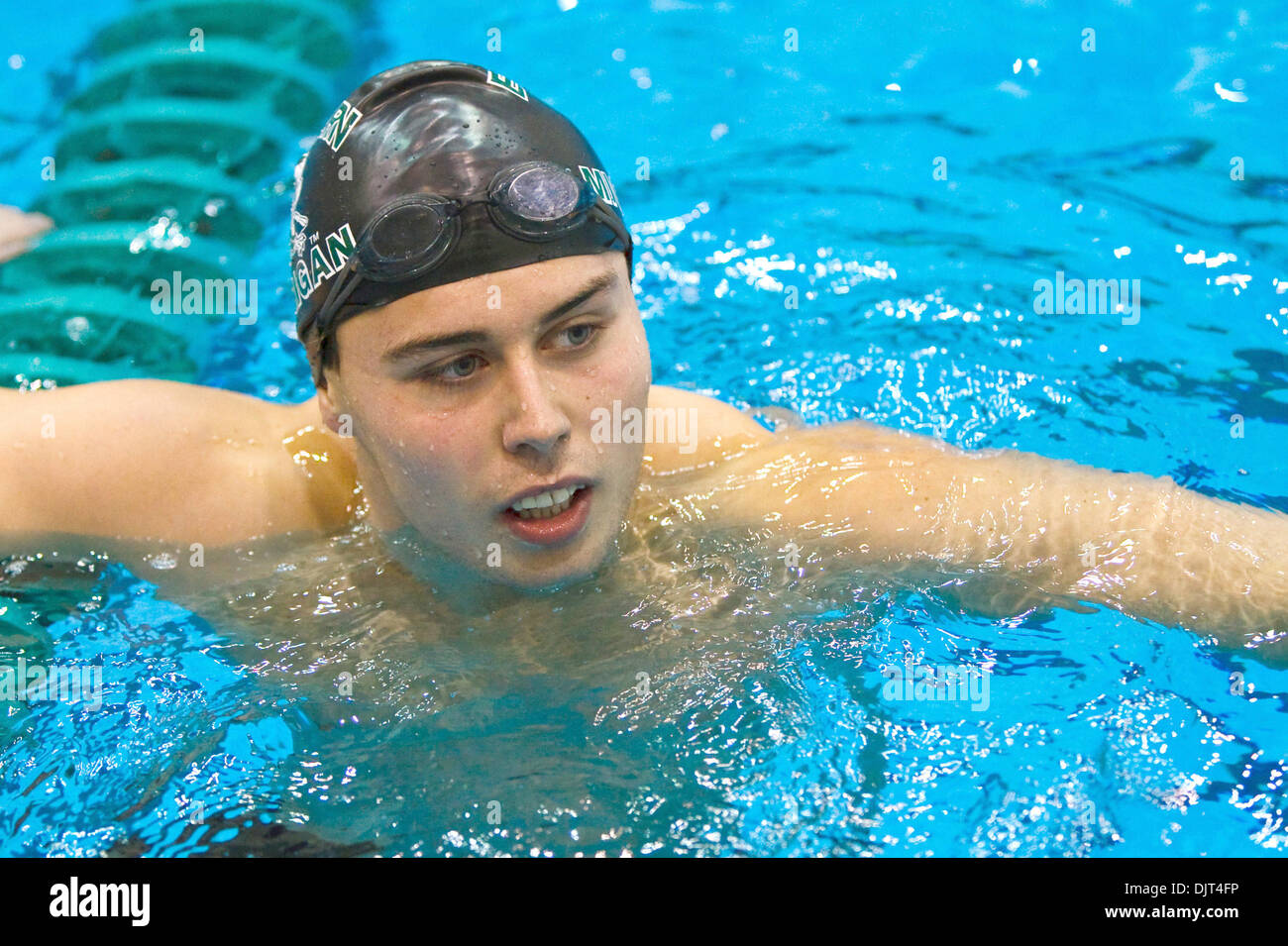 Justin Griggs of Eastern Michigan University swims in the 100 Yard ...