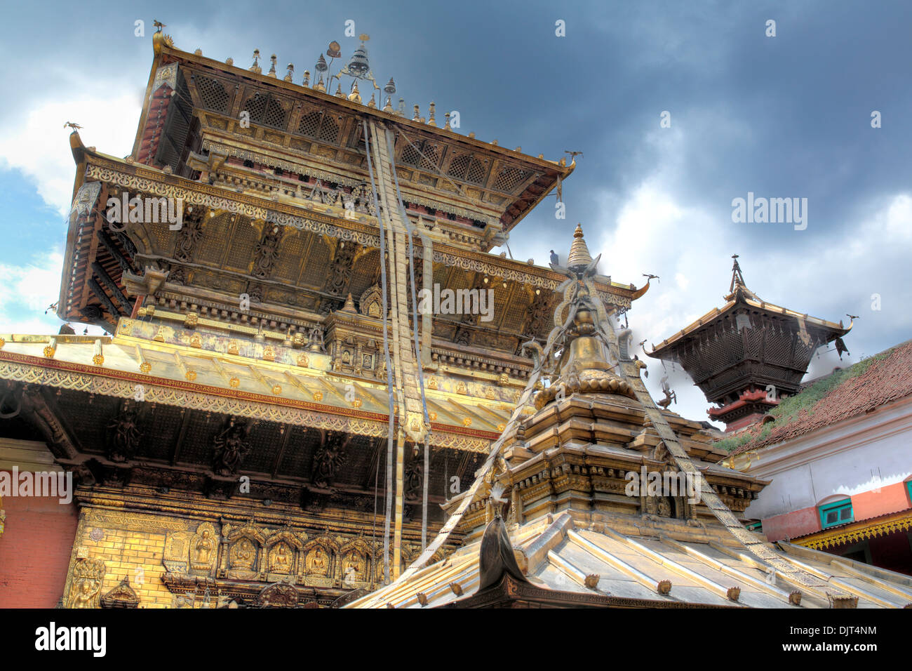 Buddhist Golden temple (15th century), Patan, Lalitpur, Nepal Stock ...