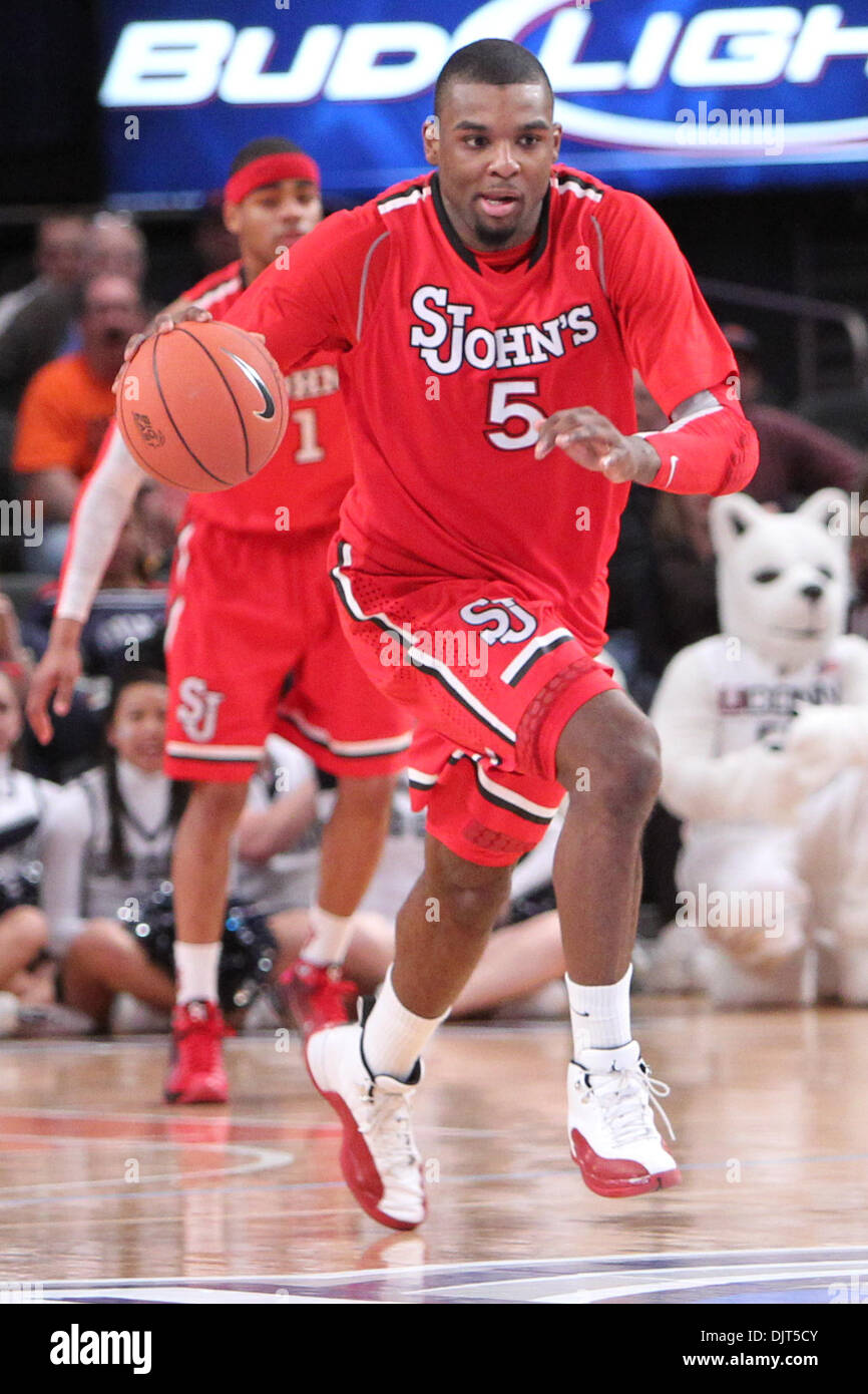 St. John's forward Sean Evans #5. St Johns defeated Conneticut 73-51 in ...