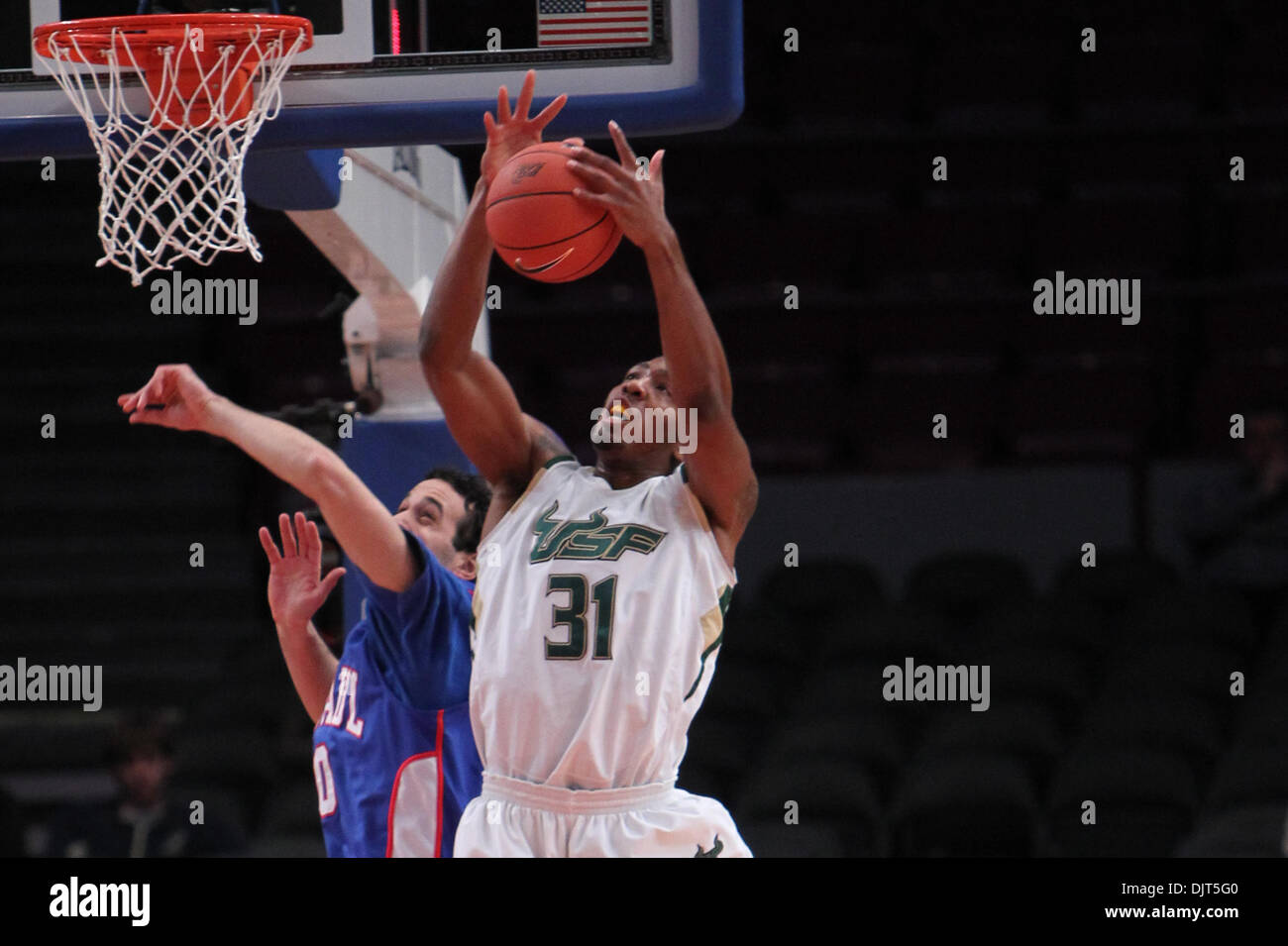 South Florida forward/center Jarrid Famous #31. USF defeated DePaul 58 ...