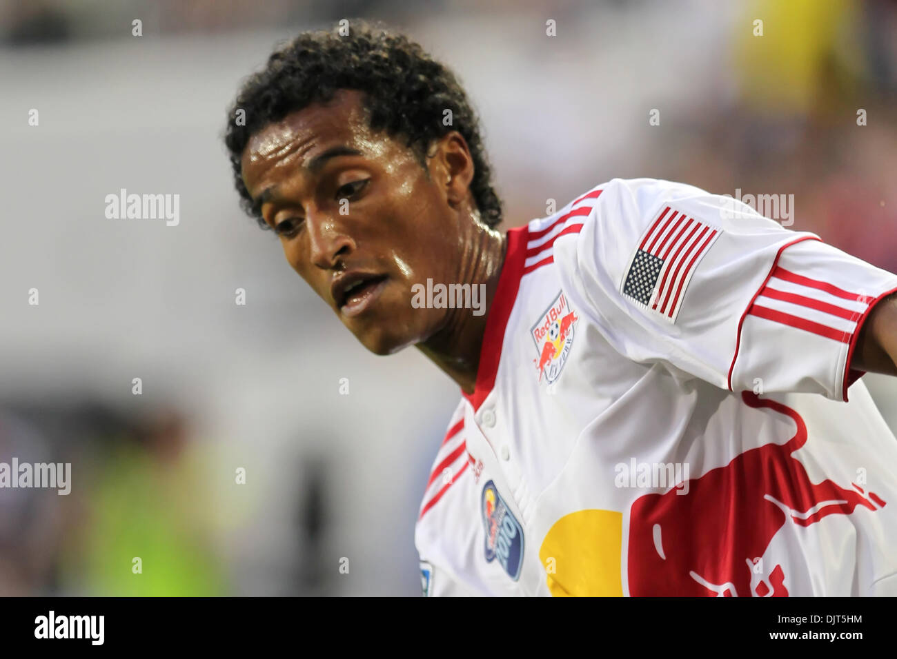 Red Bulls M Danleigh Borman (#11). Red Bulls defeated Santos FC 3-1 in ...