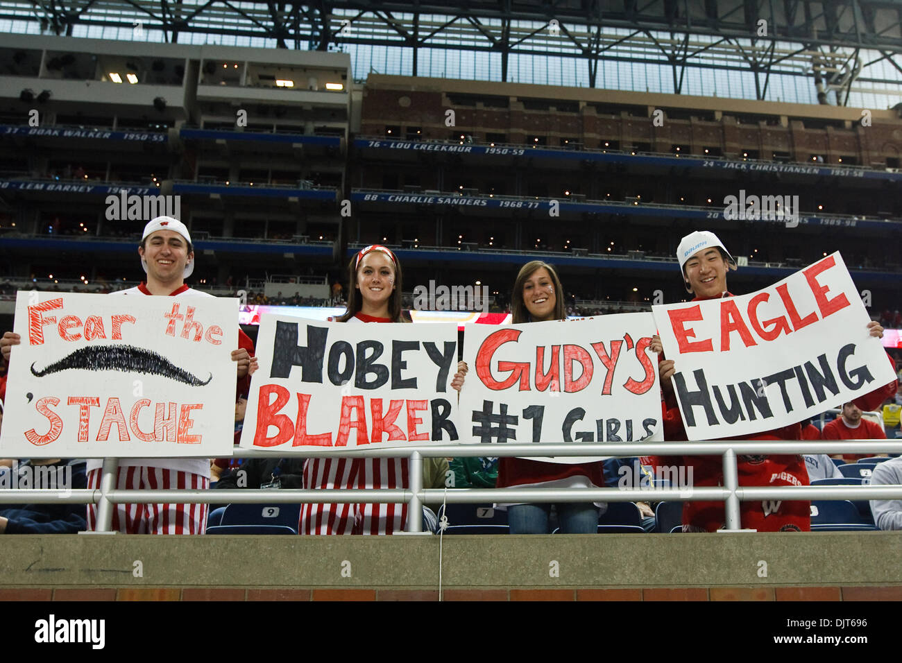 Wisconsin Badger fans shows their support during game action. Boston ...