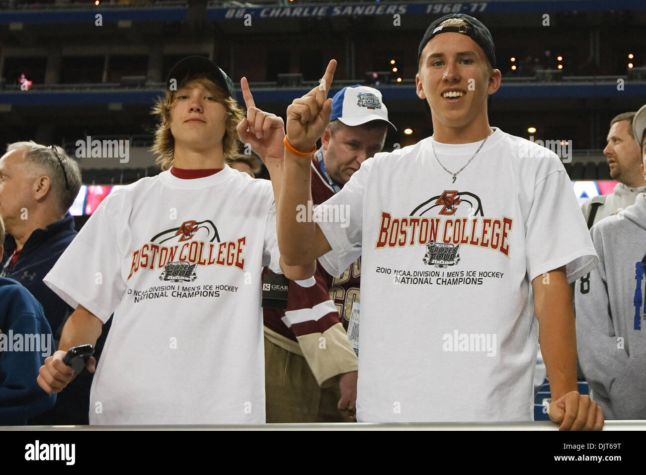 Boston College fans show their team support during the post-game ...
