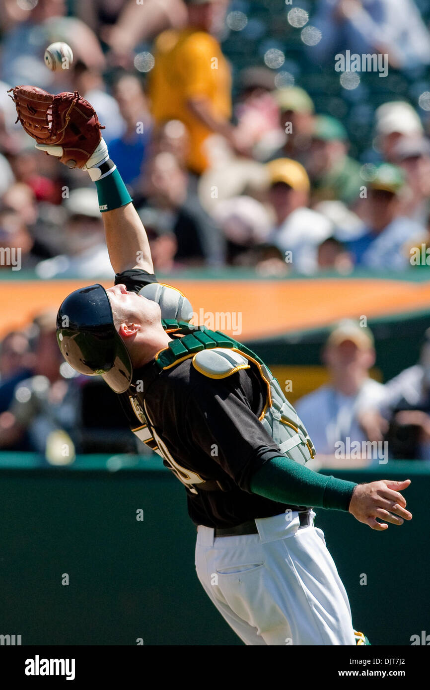 Oakland, Calif. - Oakland Athletics C Jake Fox (50) during game action ...