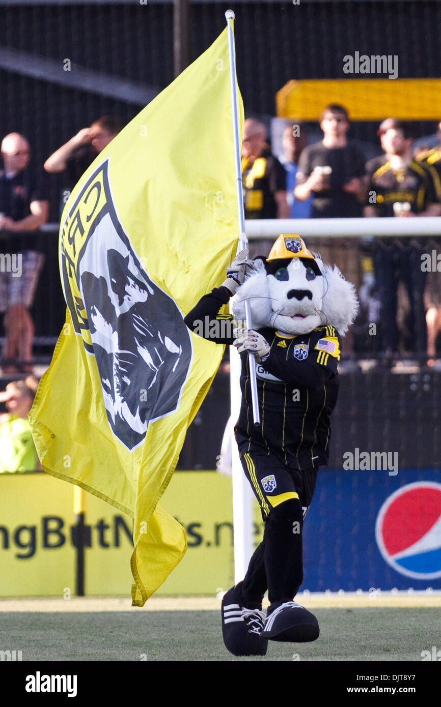 Crew Cat, the mascot for the Columbus Crew, leads the team onto the ...
