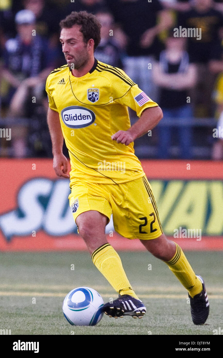 Crew midfielder Adam Moffat (#22) during game action. The LA Galaxy ...