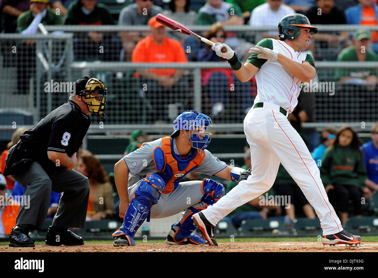 University of Miami's Chris Pelaez collects another base hit..The 5th ...