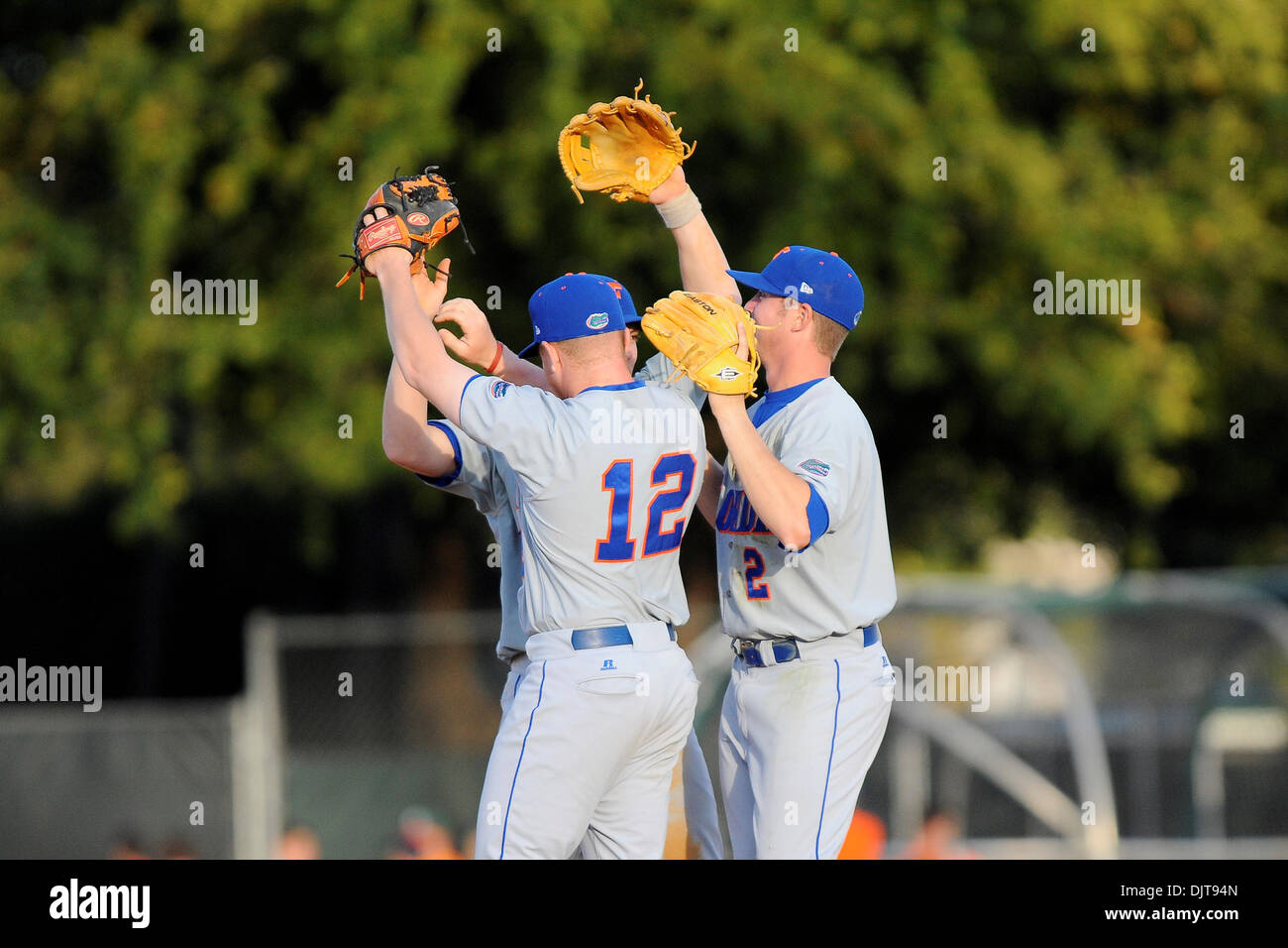 Florida Gators Jerico Weitzel and Josh Adams celebrate after.the 5th ...