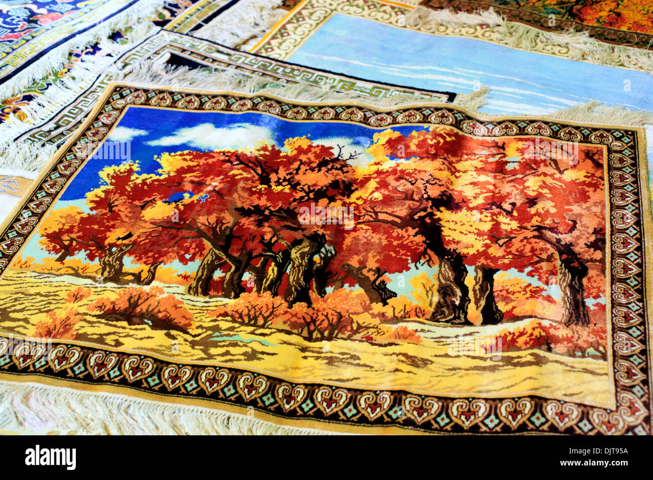 Carpet shop, Hotan, Hotan Prefecture, Xinjiang Uyghur Autonomous Region ...