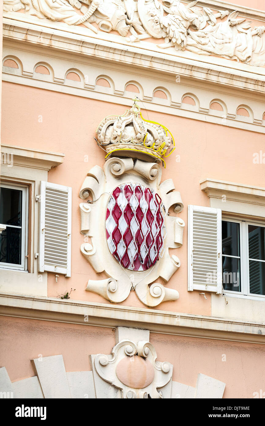 Royal Crest in Old Monaco, Monte Carlo, Monaco, Europe Stock Photo - Alamy