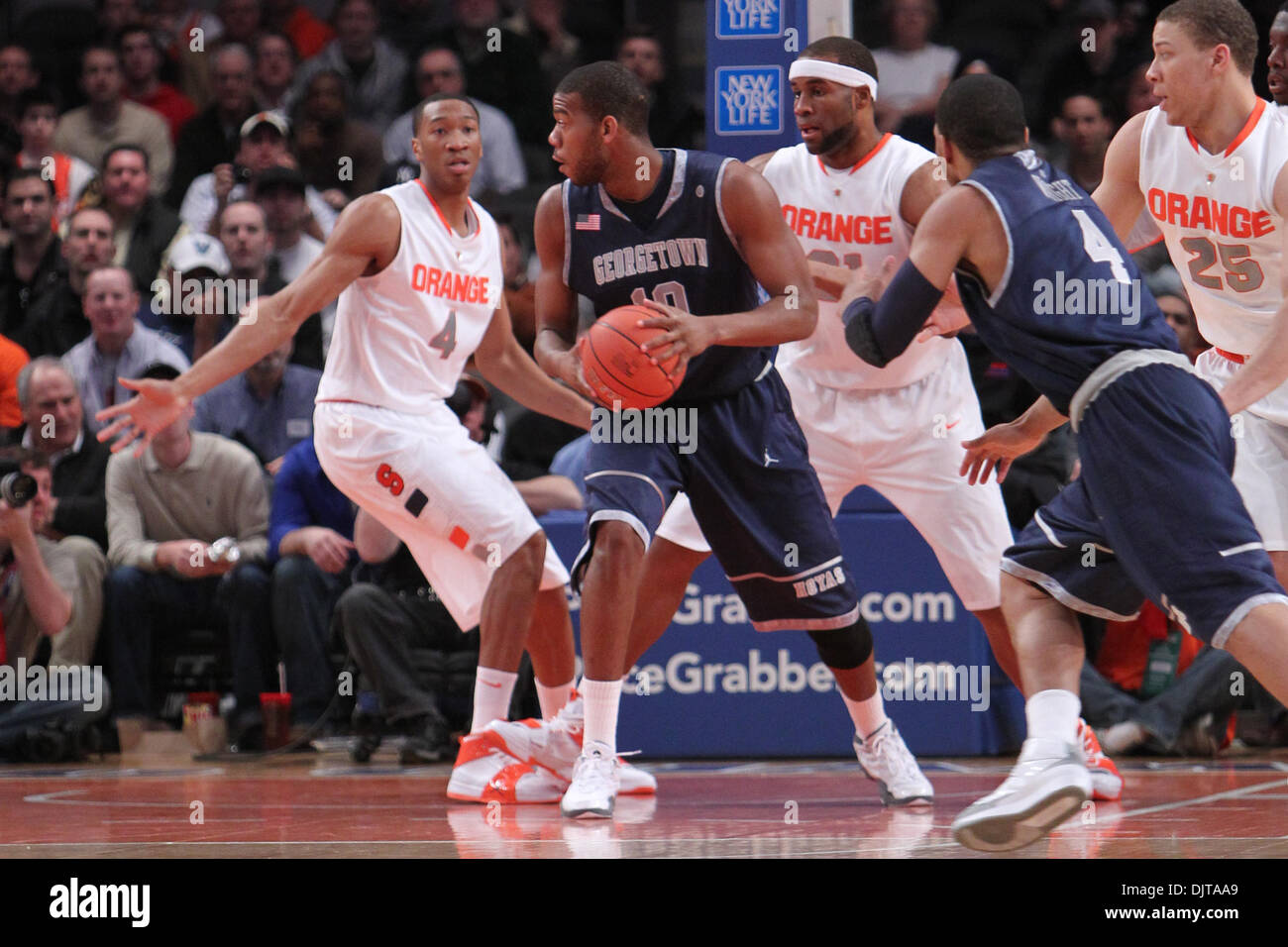 Georgetown center Greg Monroe #10 looks to pass. Georgetown defeated ...