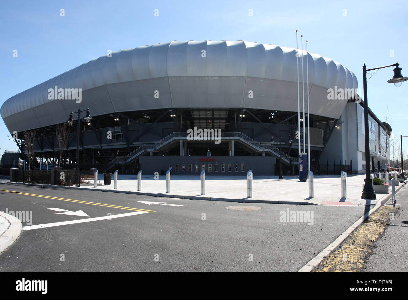 Exterior of Red Bull Arena. Media Day at Red Bull Arena, Harrison, NJ ...