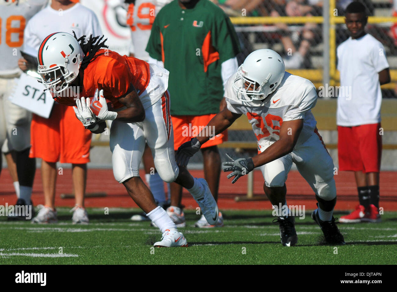 Miami Hurricanes Spring football scrimmage at Traz Powell Stadium in ...