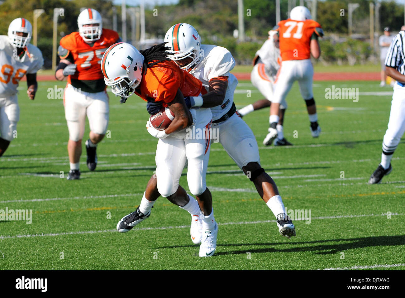 Miami Hurricanes Spring football scrimmage at Traz Powell Stadium in ...