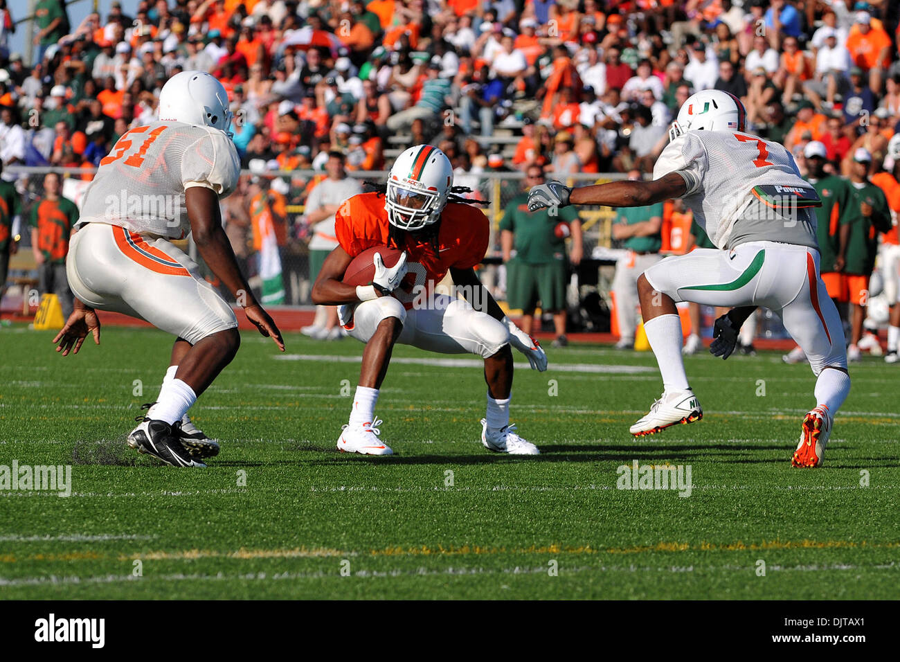 Miami Hurricanes Spring football scrimmage at Traz Powell Stadium in ...