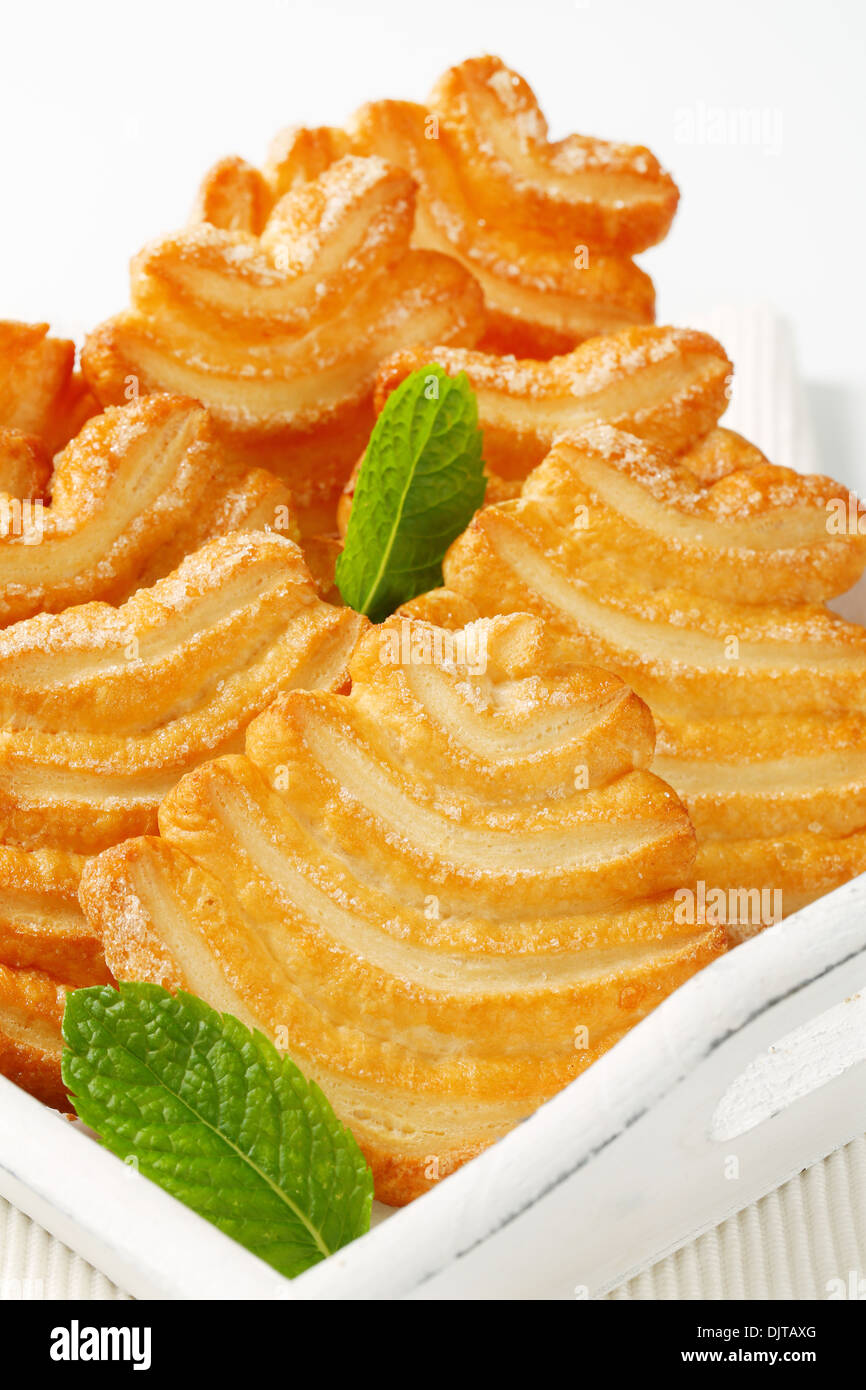 Italian puff pastry cookies coated with sugar Stock Photo - Alamy