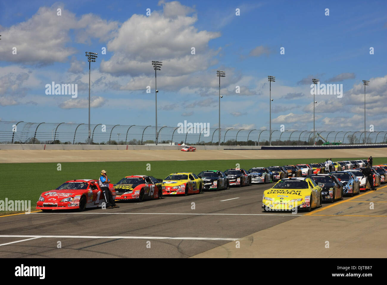 All the finished cars sit in rows during the qualifying of the ...