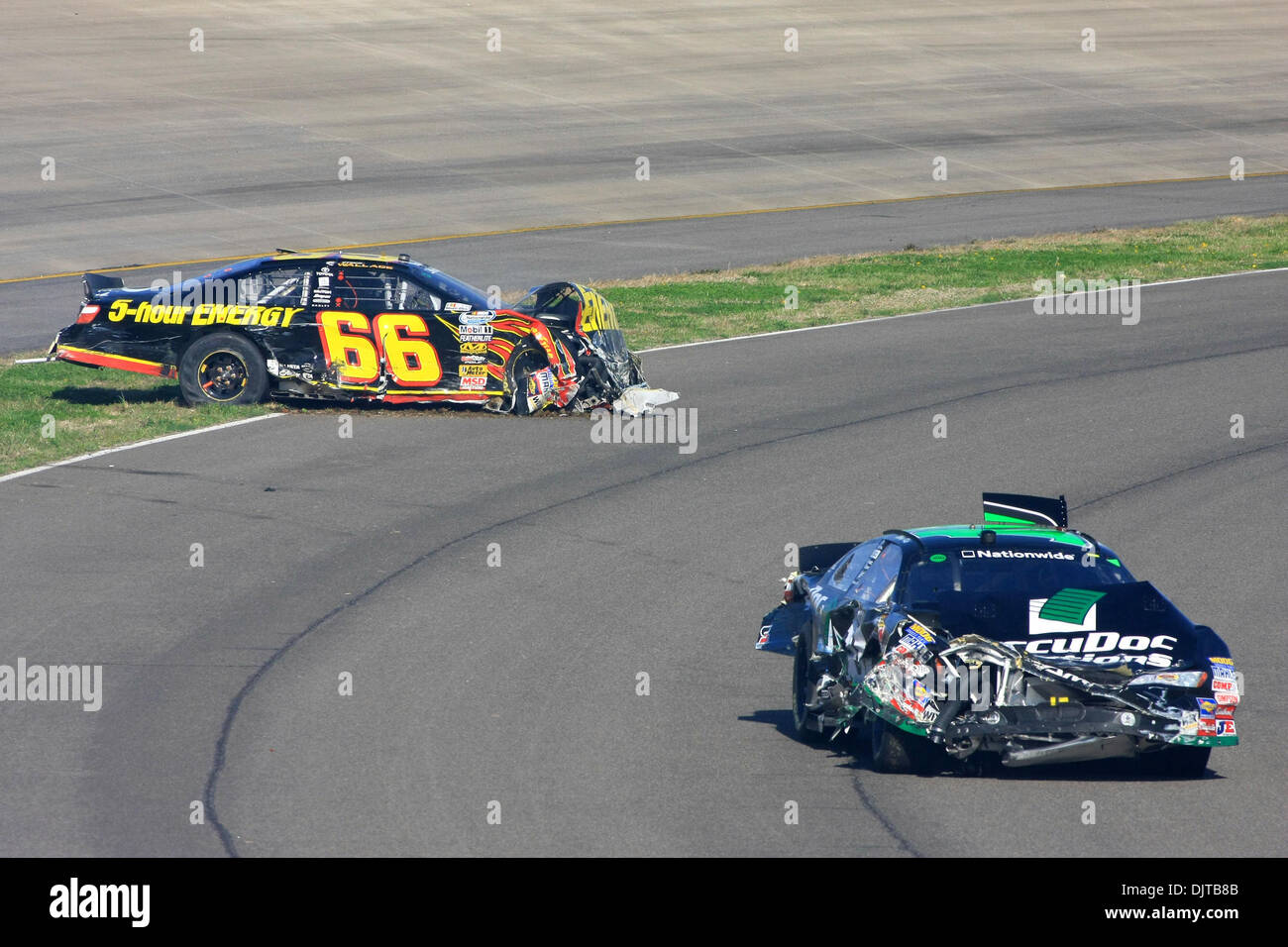 Nationwide drivers , Mikey Kile #10, Steve Wallace #66 after a wreck ...