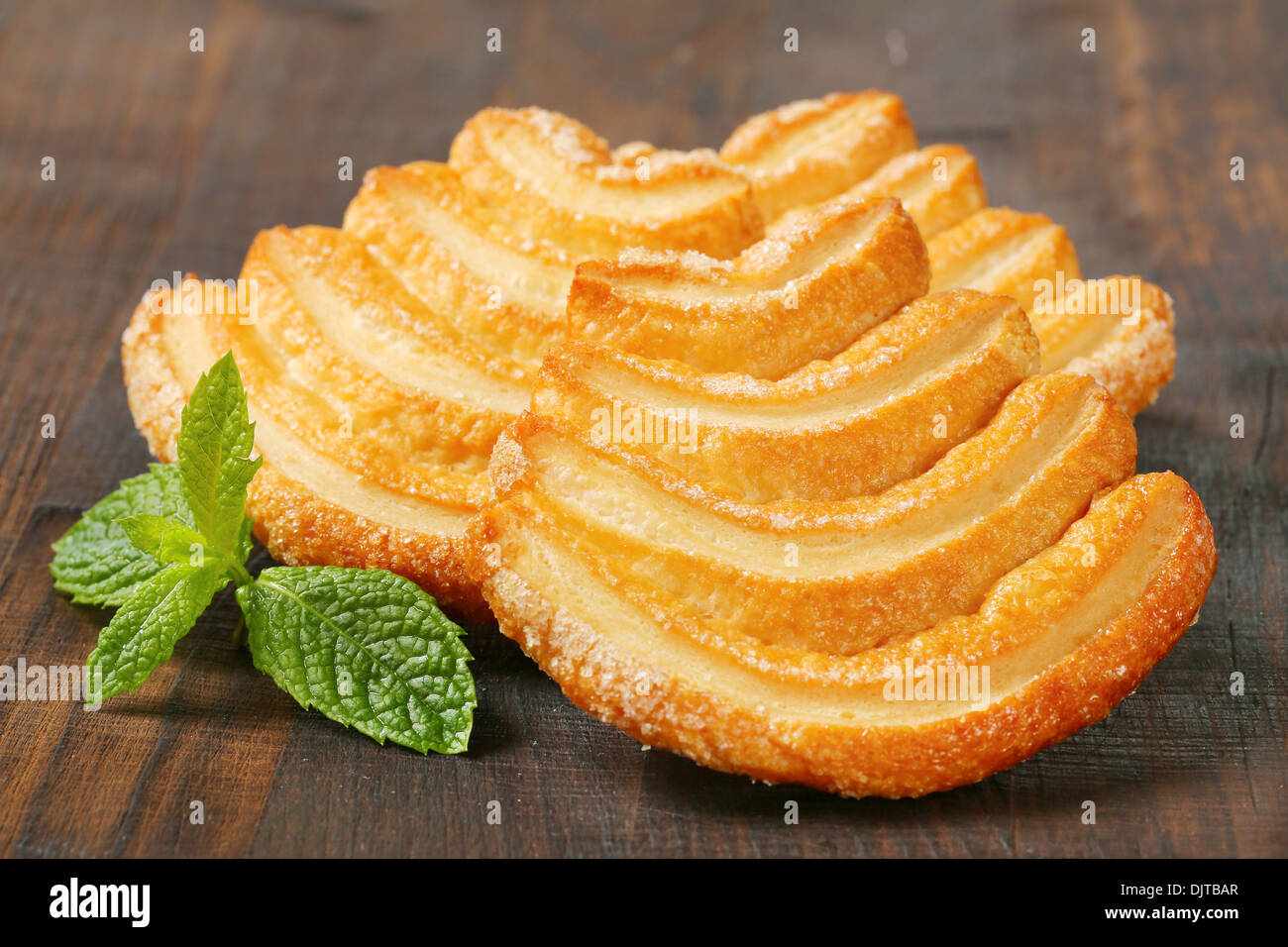 Italian puff pastry cookies coated with sugar Stock Photo - Alamy