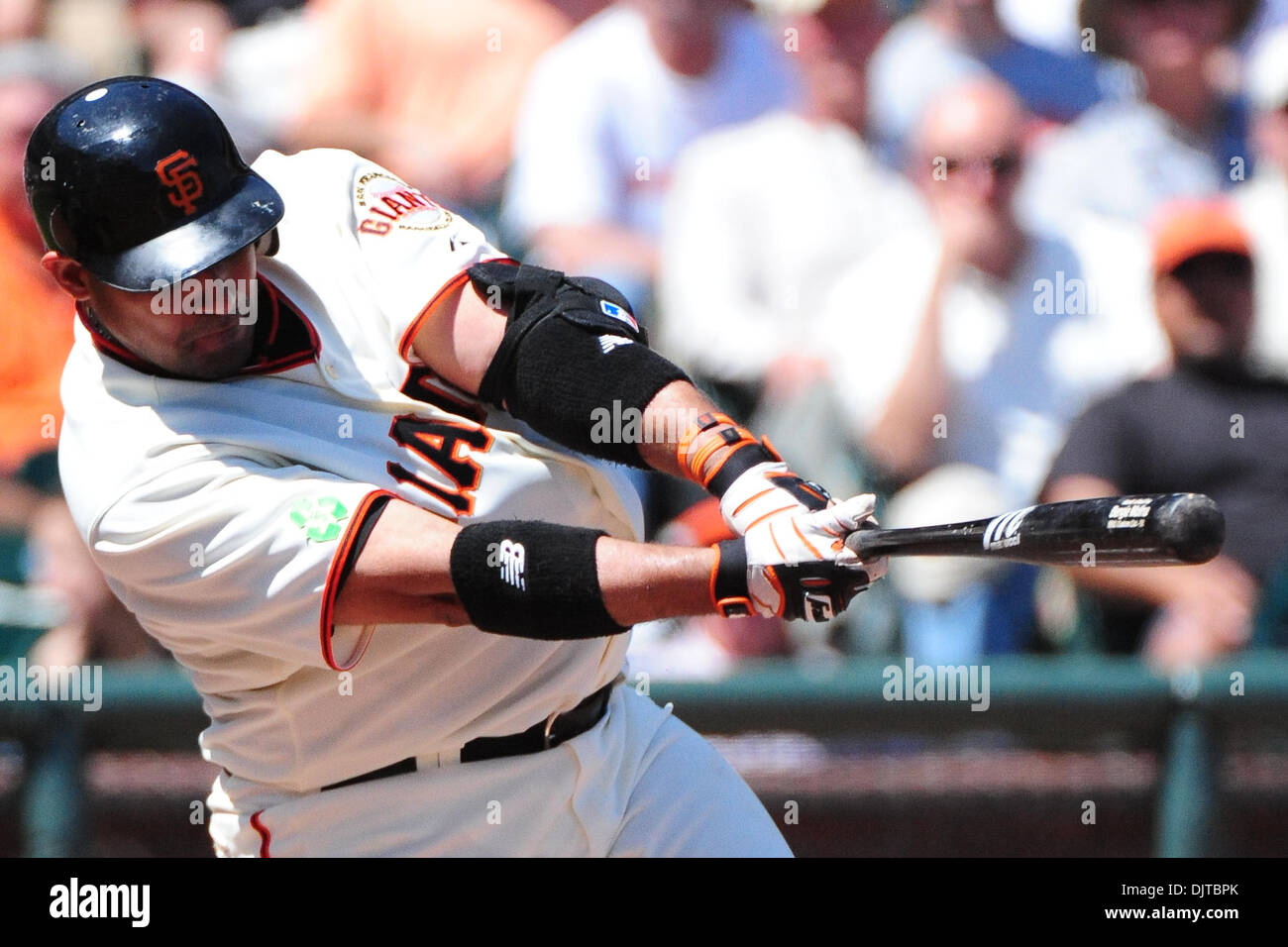 San Francisco, CA: Giants catcher Bengie Molina (1) swings the bat. The ...