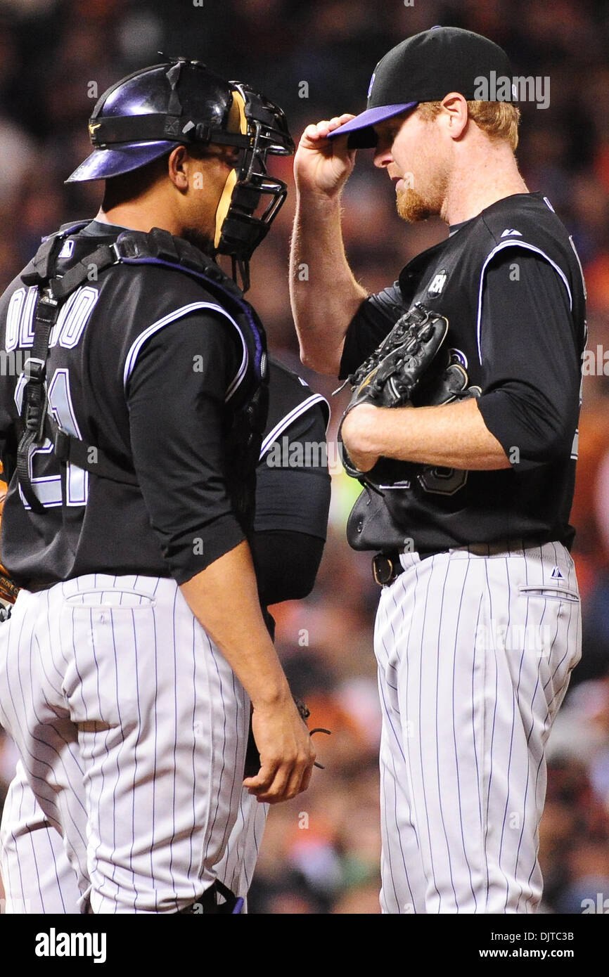 Colorado rockies catcher miguel olivo hi-res stock photography and ...