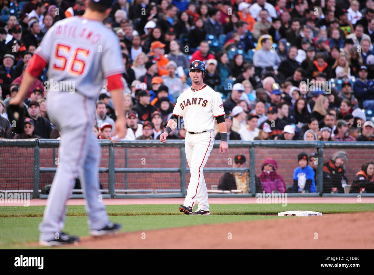 San Francisco, CA: Washington Nationals pitcher Luis Atilano (56) keeps ...