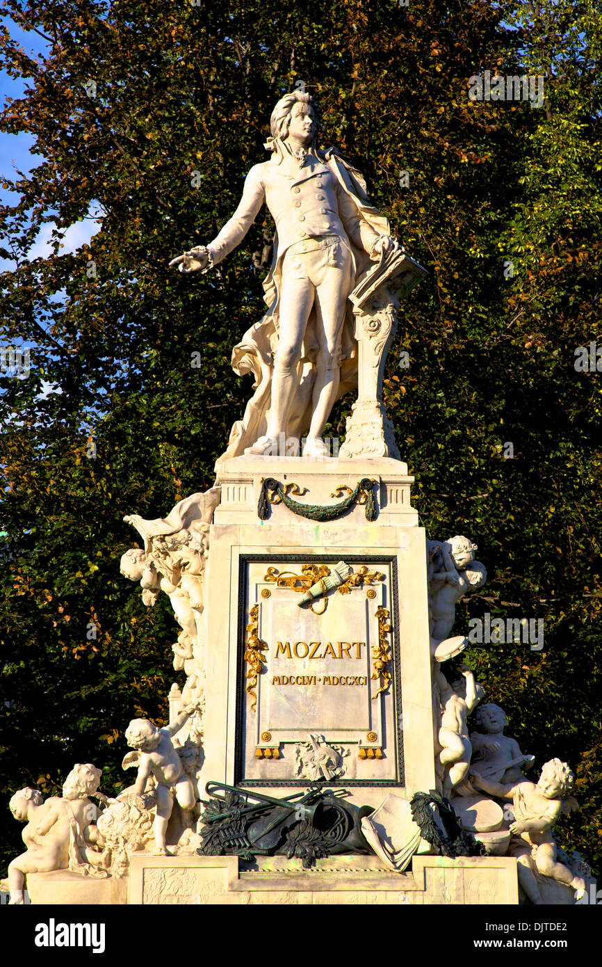 Statue of Wolfgang Amadeus Mozart, Vienna, Austria, Central Europe ...