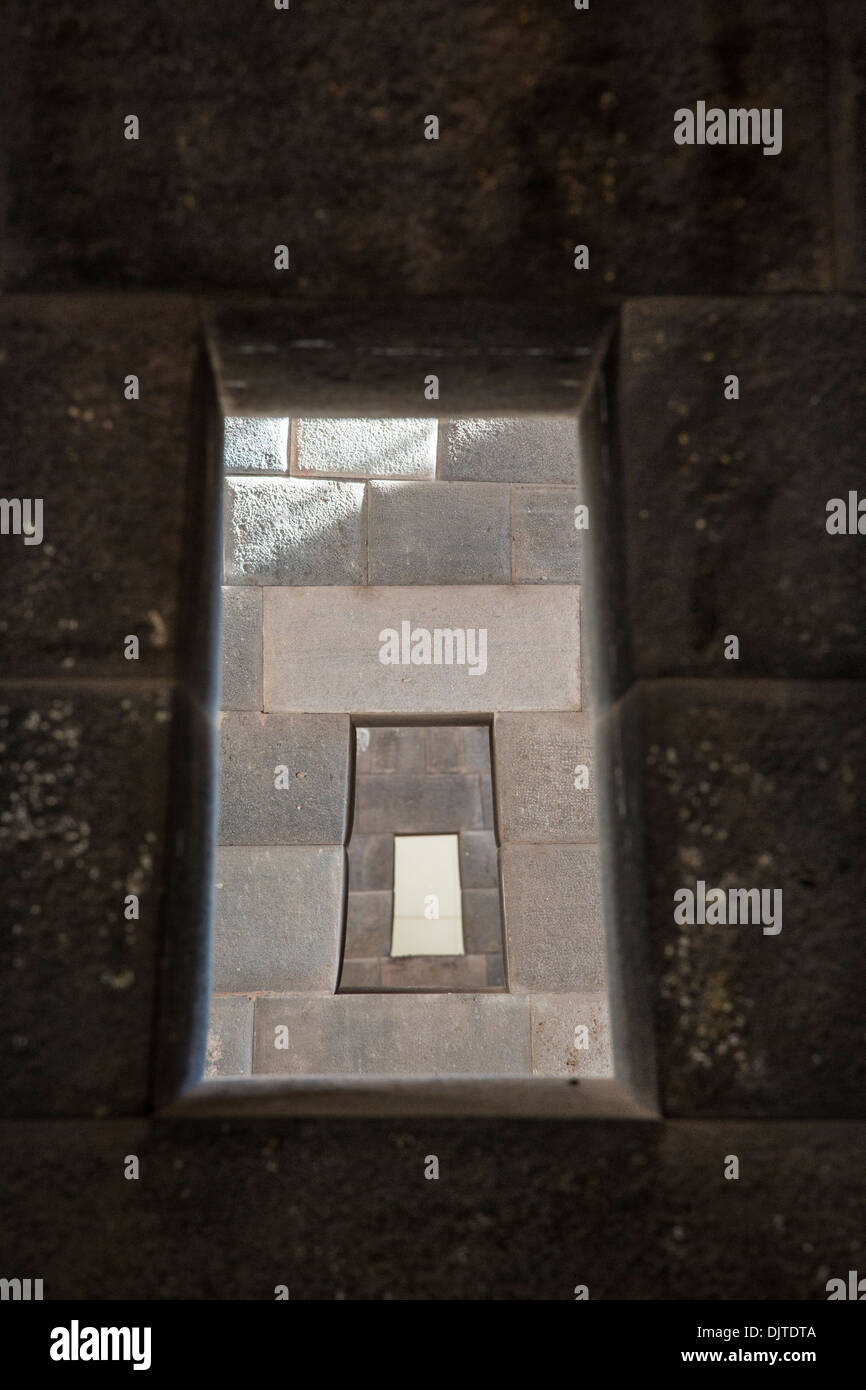 Inca stones at the Qorikancha / Santo Domingo church, Cuzco, Peru Stock ...