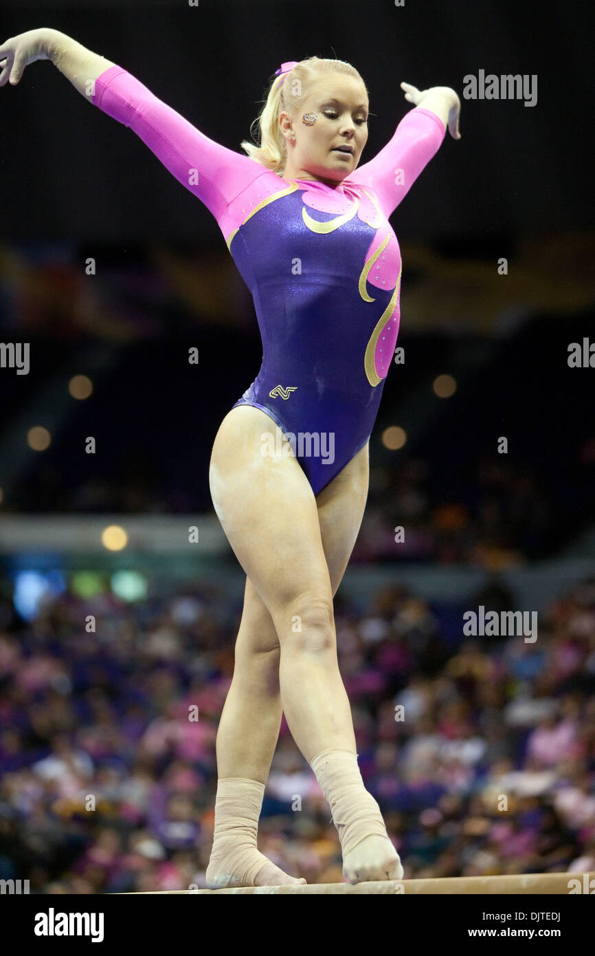 Oregon State at LSU; LSU Gymnast Summer Hubbard performs on the balance ...