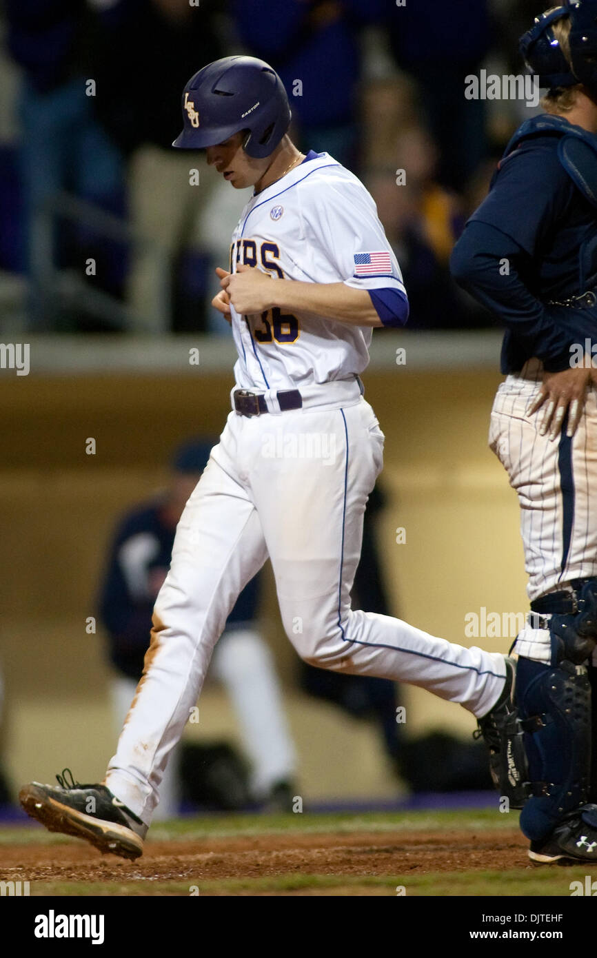 Pepperdine at LSU, LSU infielder Austin Nola (36) scores during a game ...