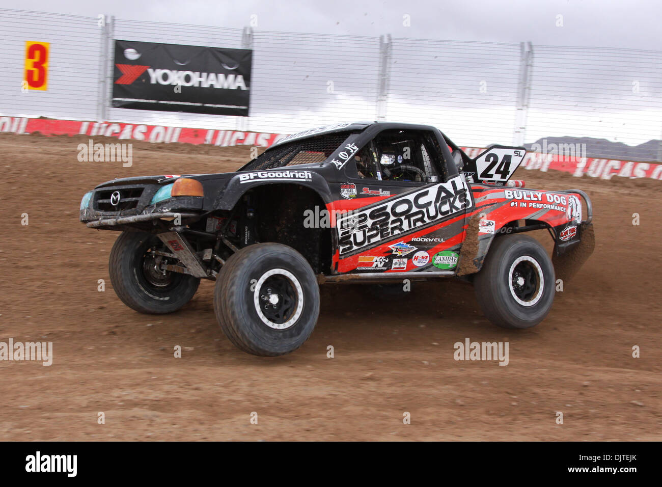 March 6 and 7, 2010, Ricky James #24 goes through turn 3 during ...