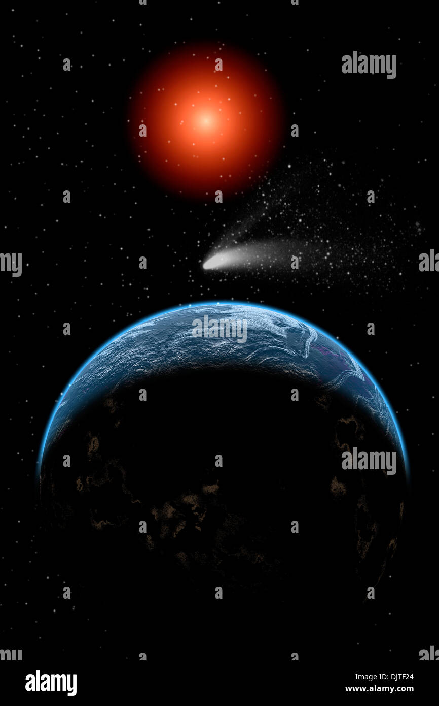 A Comet Passing The Earth,On Its Return Journey From Around The Sun ... A Comet Passing The Earth,On Its Return Journey From Around The Sun ...
