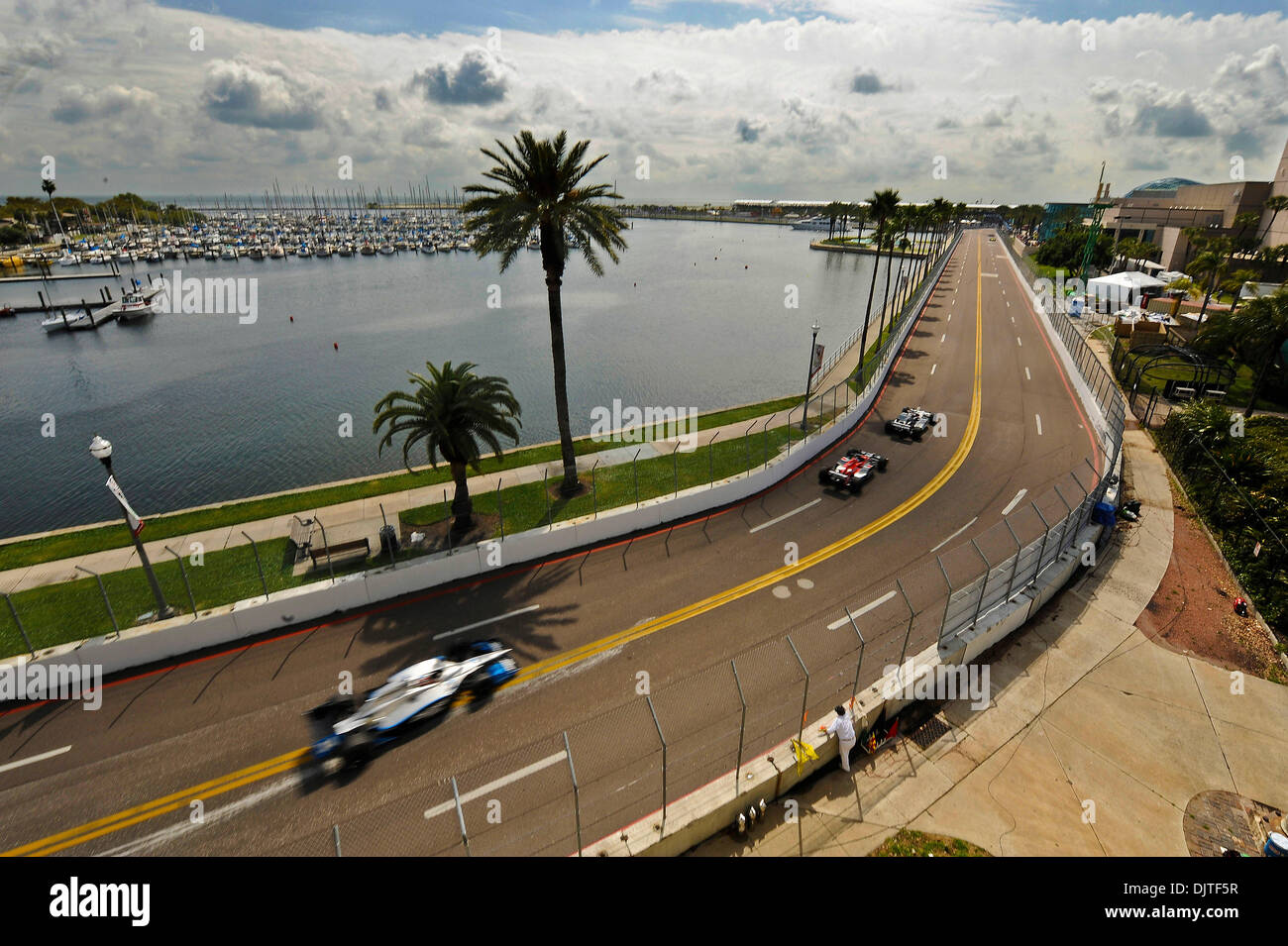 Aerial view of racing action along Tampa Bay during racing action from ...