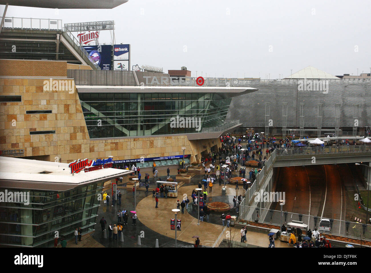 An outside view of Target Field during the Twins' first exhibition ...