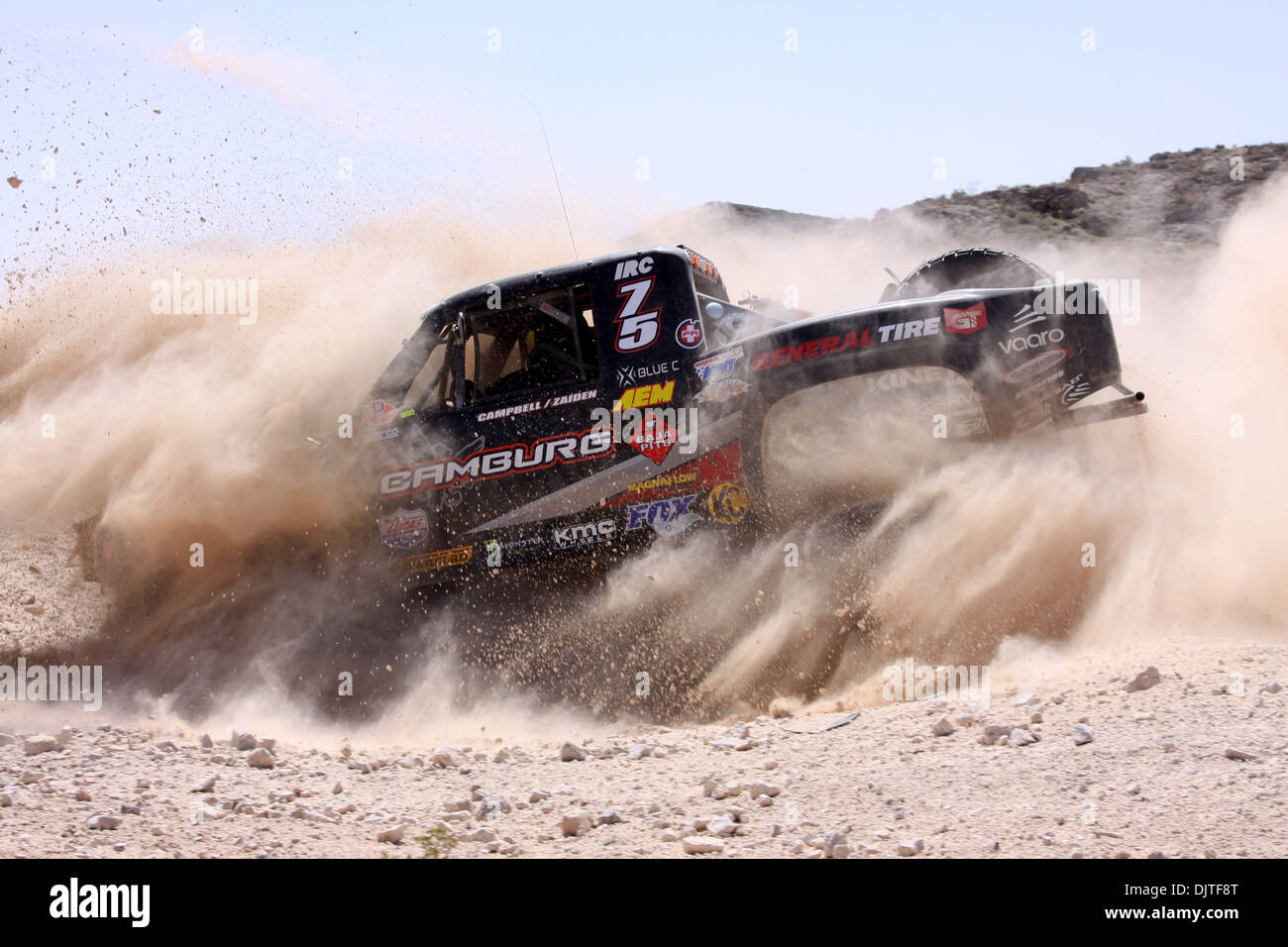 March 27, 2010 Trophy Truck #75 driven by Jerry Zaiden explodes out of ...