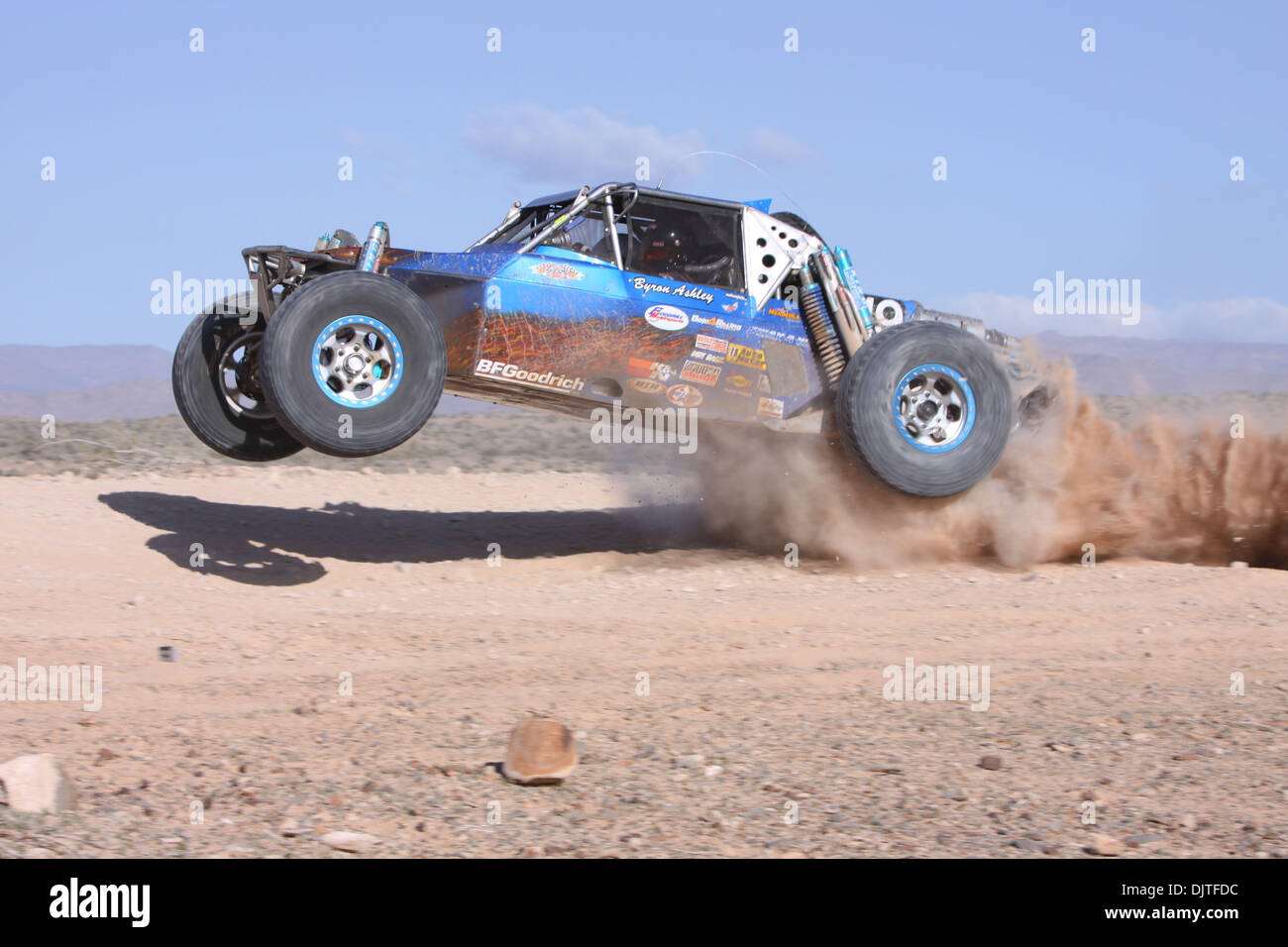 March 27, 2010 Byron Ashley (#119) lands his class 1 buggy hard from a ...