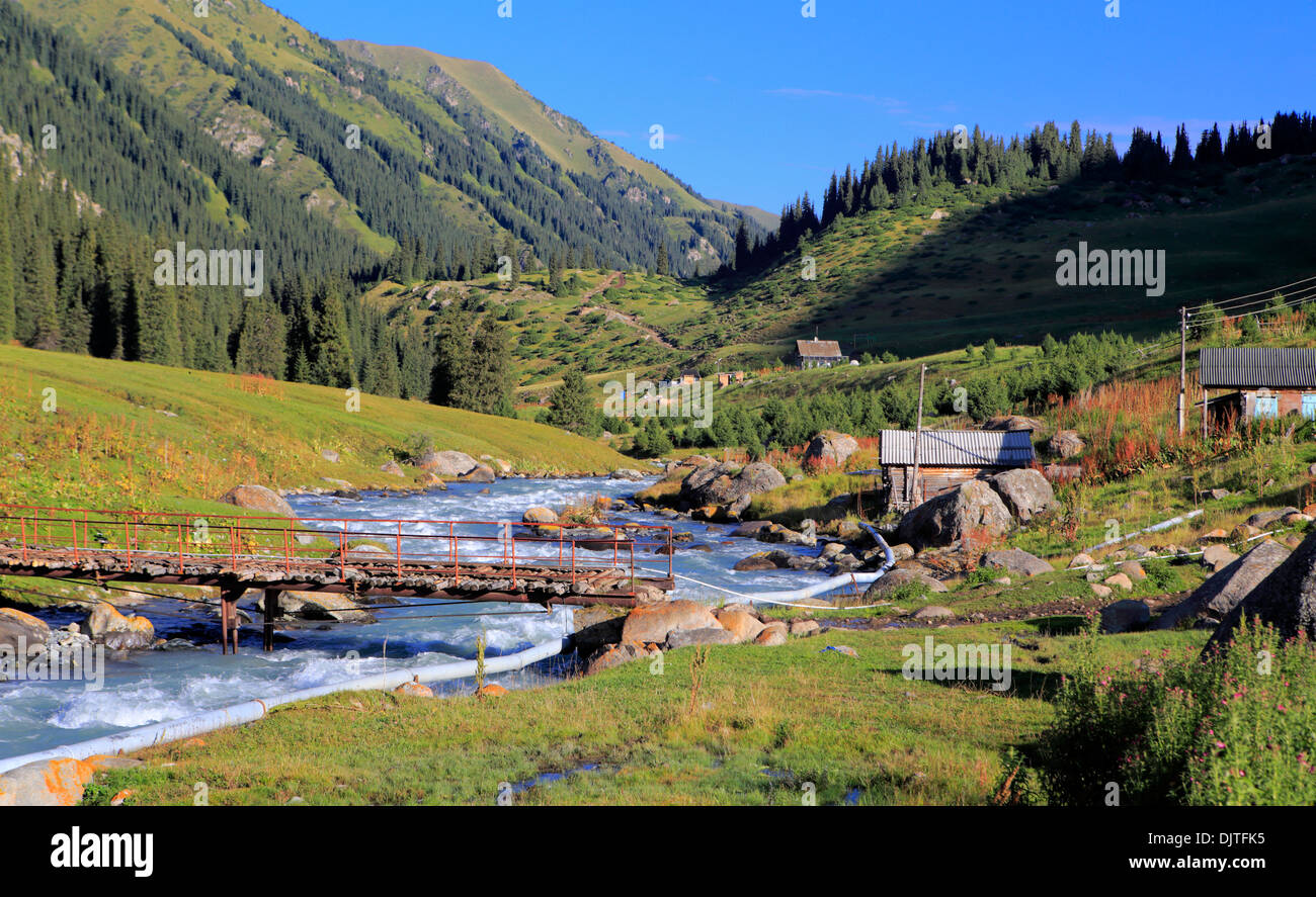 Altyn Arashan river and valley, Issyk Kul oblast, Kyrgyzstan Stock ...