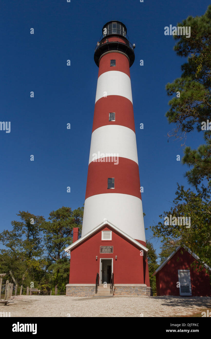Assateague Lighthouse on Assateague Island in the Chincoteague National ...