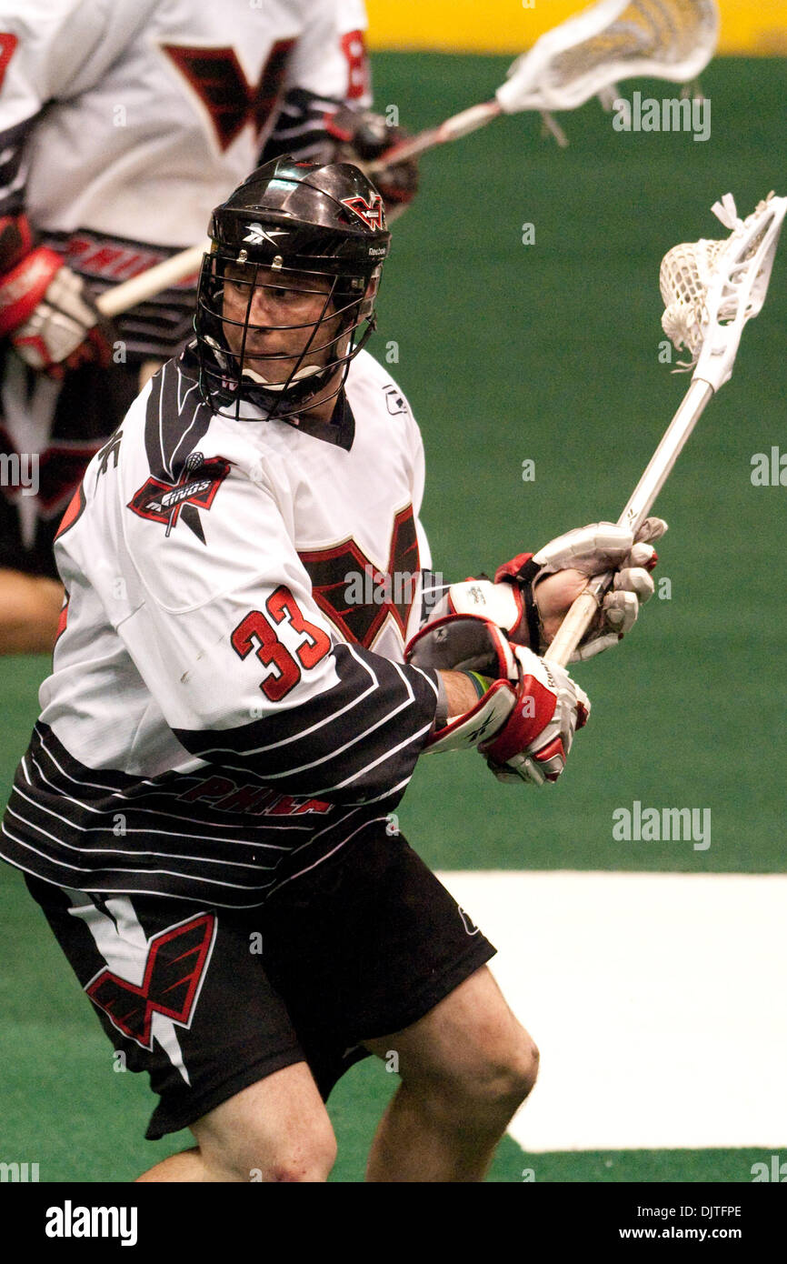 Philadelphia Wings forward Bill McGlone (#33) in action during a game against the Rochester ...