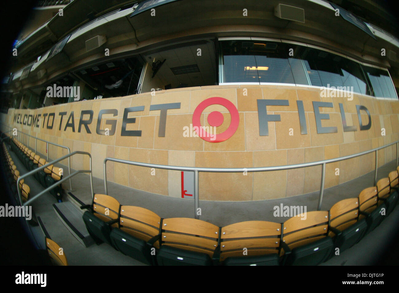 Minnesota Twins Target Field, just below the broadcast booths behind ...