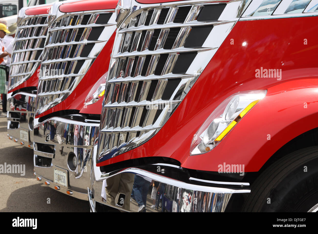 The beautiful Haulers of Team Target/ Chip Ganassi Racing lined up in ...