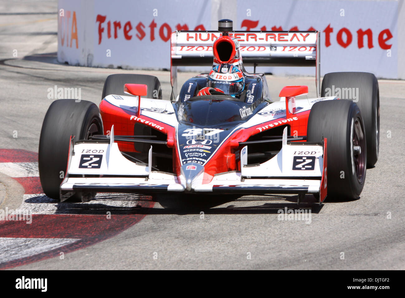 Ryan Hunter-Reay # 37 goes through the fountain turn at the Grand Prix ...