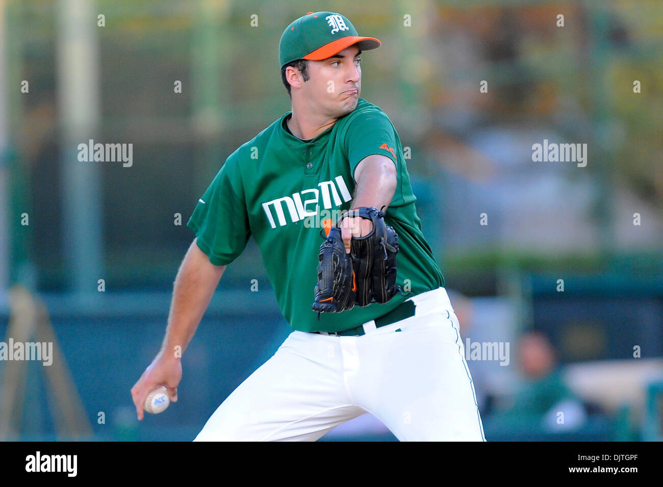 Miami Hurricanes pitcher Travis Miller (16). The 14th ranked Miami ...