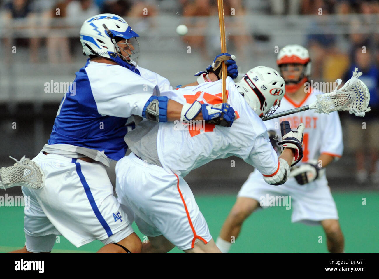 1 May 20010: Air Force junior defenseman Bryan Gilbreath (5) puts the ...