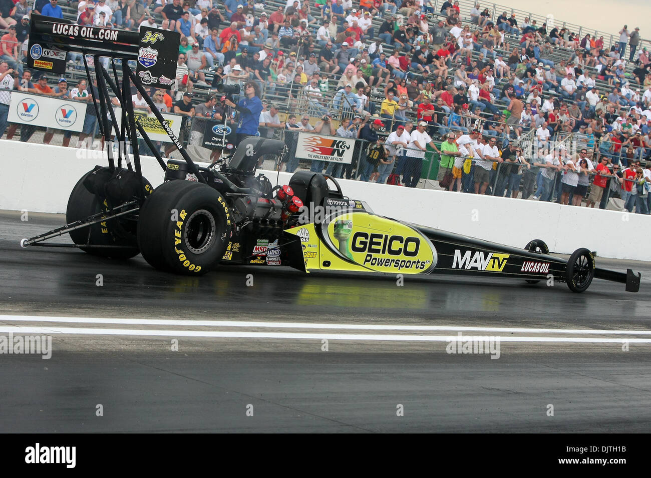 1 May 2010: NHRA Full Throttle Series driver Morgan Lucas prepares to ...