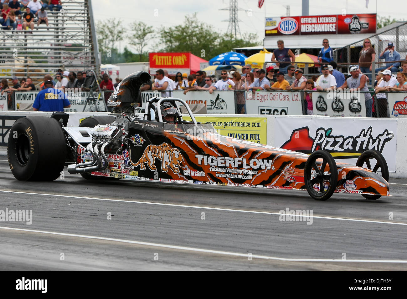 2 May 2010: Driver Tommy Phillips races his Super Comp Dragster down ...