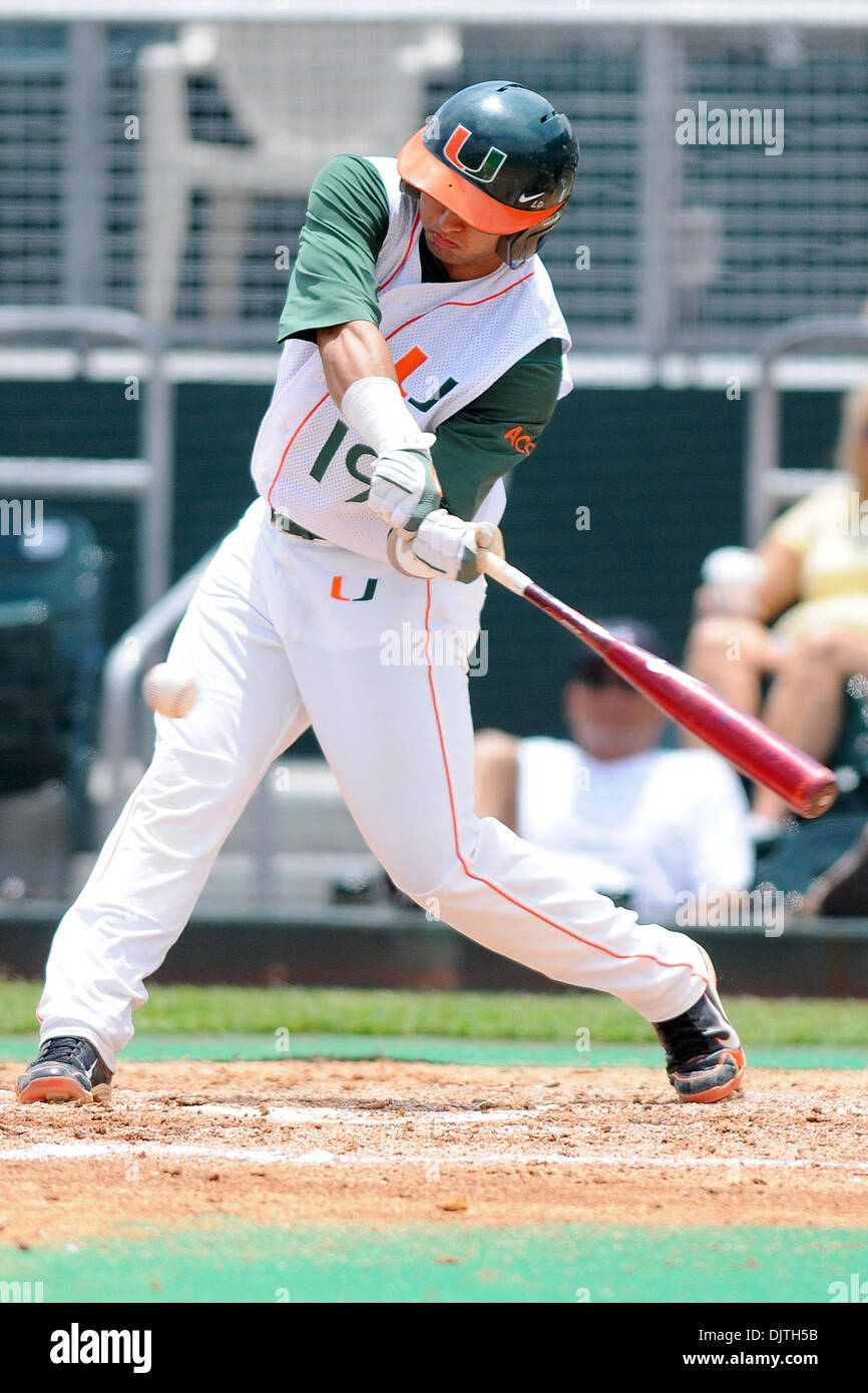 Miami Hurricanes 2B Frankie Ratcliff (19). The 14th ranked Miami ...
