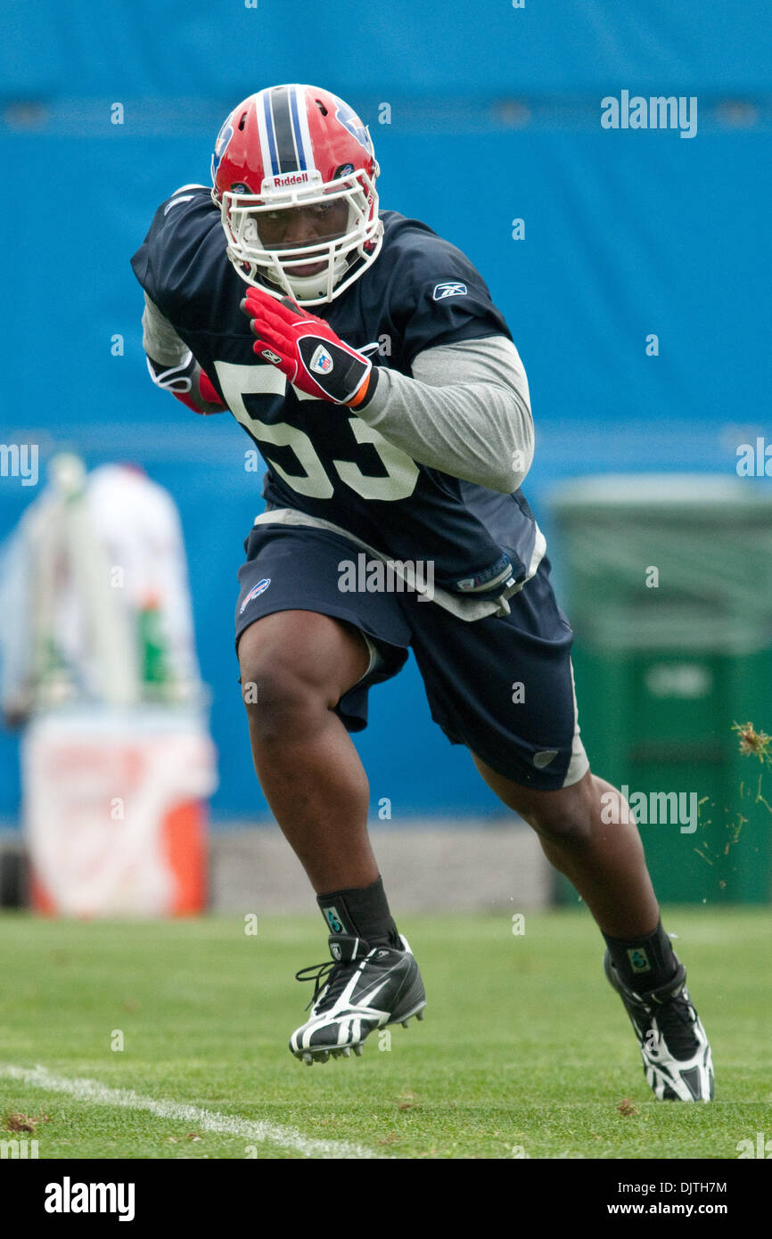 Buffalo Bills rookie linebacker Arthur Moats (#53) during a minicamp ...