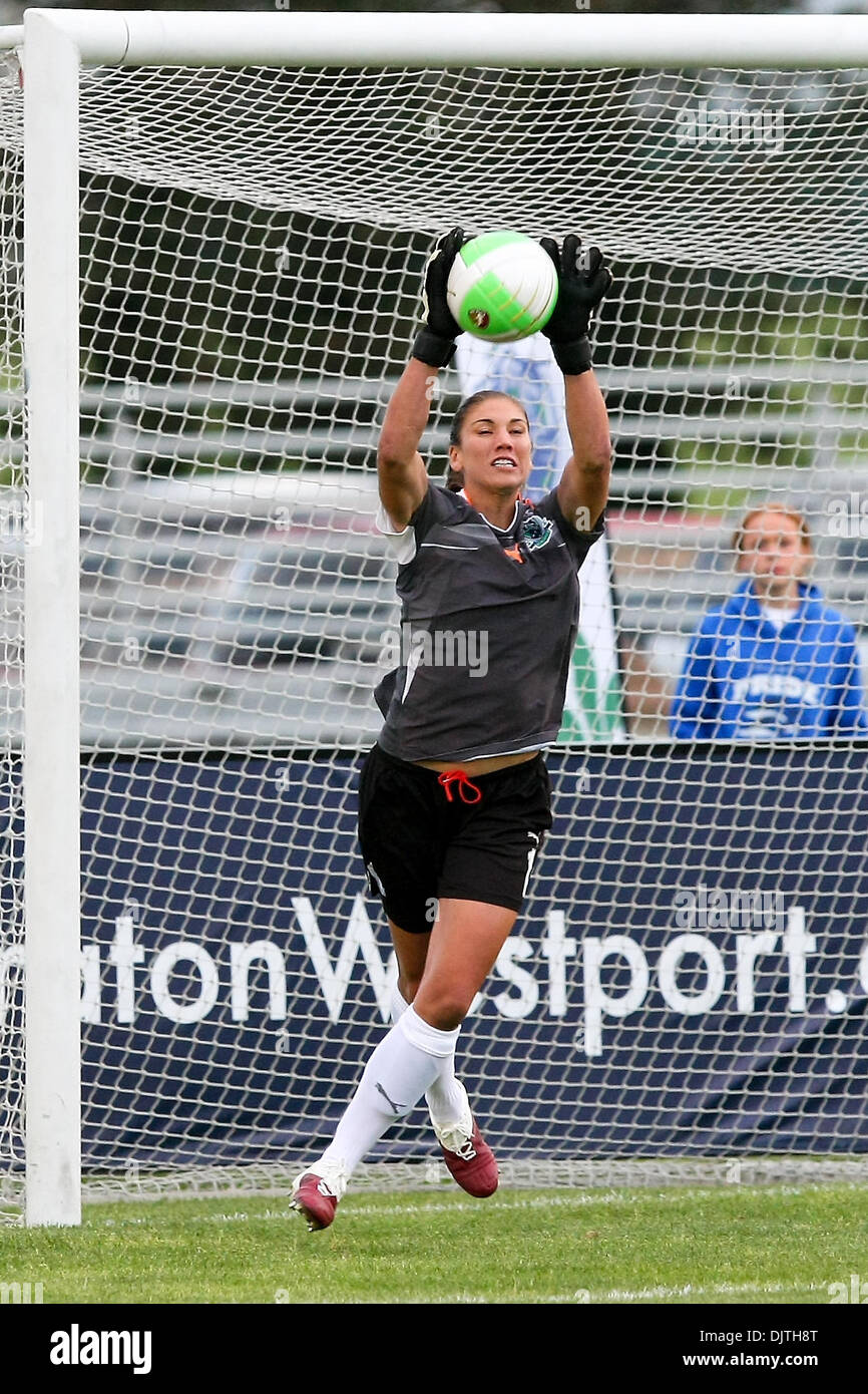 8 May 2010: Athletica goalkeeper Hope Solo (1) stops a goal attempt ...